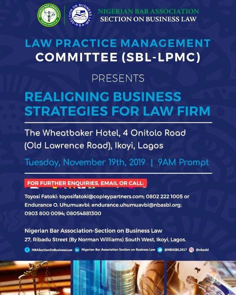 NBA-SBL Law Practice Committee To Hold Workshop On "Realigning Business ...