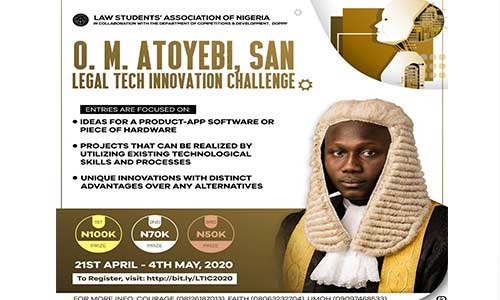 Atoyebi (SAN) Legal Tech Innovation Challenge: Call For Entries ...