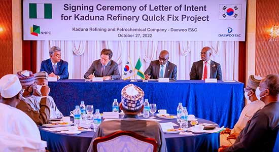Kaduna Refinery Rehabilitation Gets Boost As NNPC Signs MoU With Daewoo ...