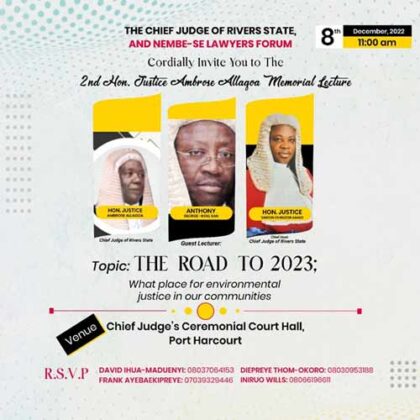 Rivers State CJ, Hon. Justice Simeon Chibuzor Amadi, To Host Nembe-Se ...