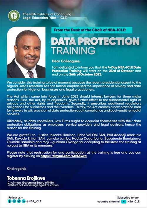 NBA-ICLE To Host 4-Day Data Protection Training In October ...