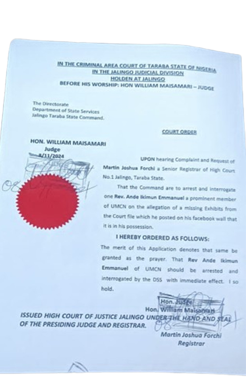 Taraba CJ Registrar Acts As Complainant, Prosecutor & Registrar In ...