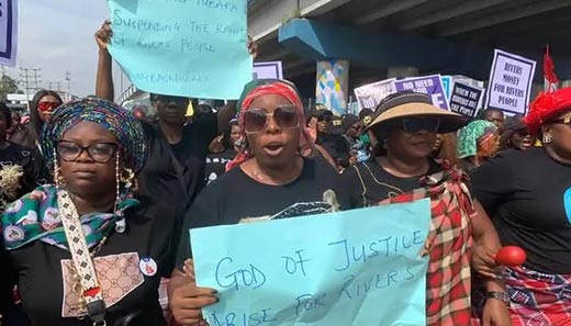 Rivers Women Protest Against State Of Emergency, Demand Governor Fubara ...