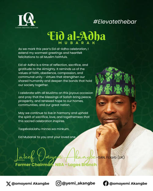 "A Time For Reflection, Sacrifice, And Gratitude" – Akangbe SAN Urges ...